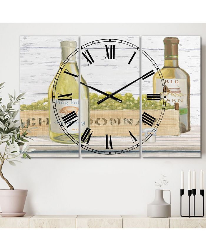 Designart Farmhouse 3 Panels Metal Wall Clock - Macy's