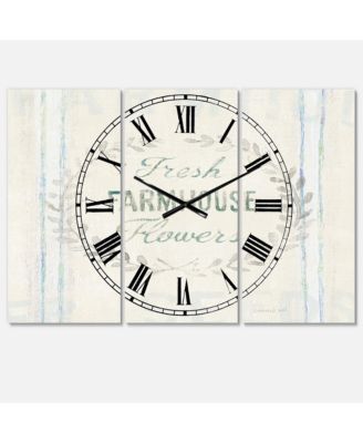 Designart Farmhouse 3 Panels Metal Wall Clock - Macy's