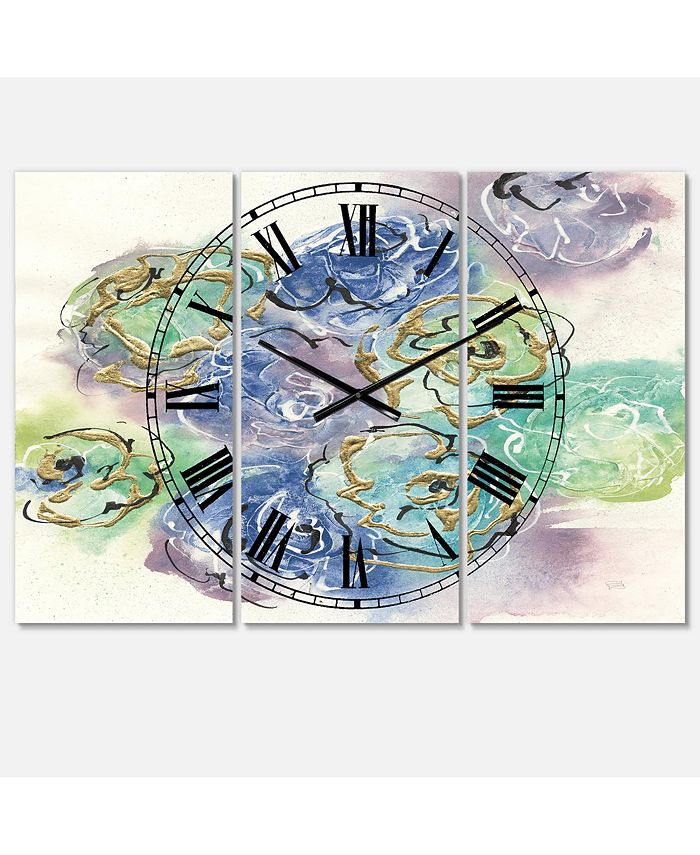 Designart Cabin and Lodge 3 Panels Metal Wall Clock - Macy's