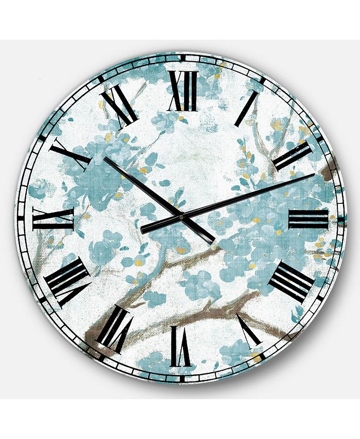 Designart Traditional Floral Oversized Metal Wall Clock - Macy's