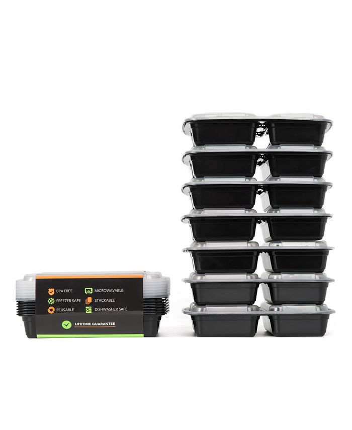 California Home Goods Meal Prep Haven 3 Compartment Food Containers ...