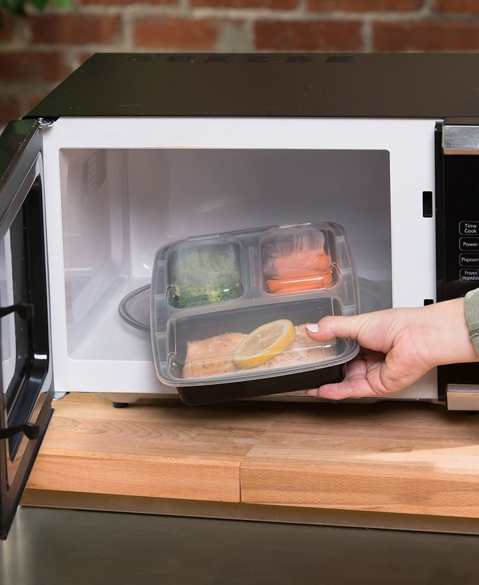 California Home Goods Meal Prep Haven 3 Compartment Food Containers ...