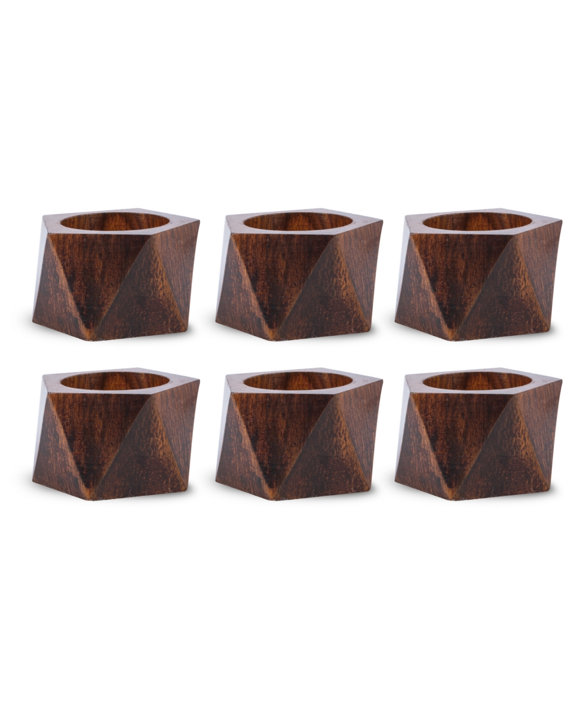 Click here for Wood Triangle Napkin Ring  Set of 6 - Brown prices