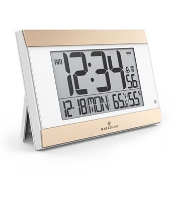 Marathon Atomic Wall Clock with Auto Back Light Feature, Calendar ...