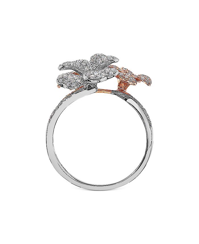 EFFY Collection EFFY® Diamond Tri-Tone Flower Ring in 14k Gold (5/8 ct ...