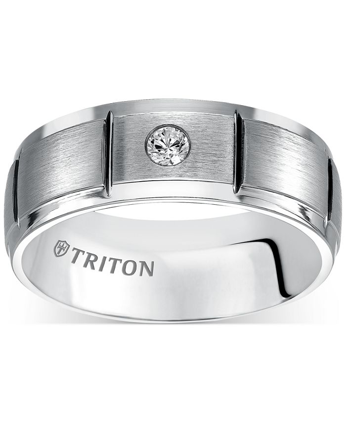 Triton Men's Diamond Band (1/10 ct. t.w.) in Cobalt - Macy's
