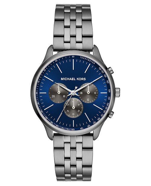 Michael Kors Men's Chronograph Sutter Gunmetal Stainless Steel Bracelet ...