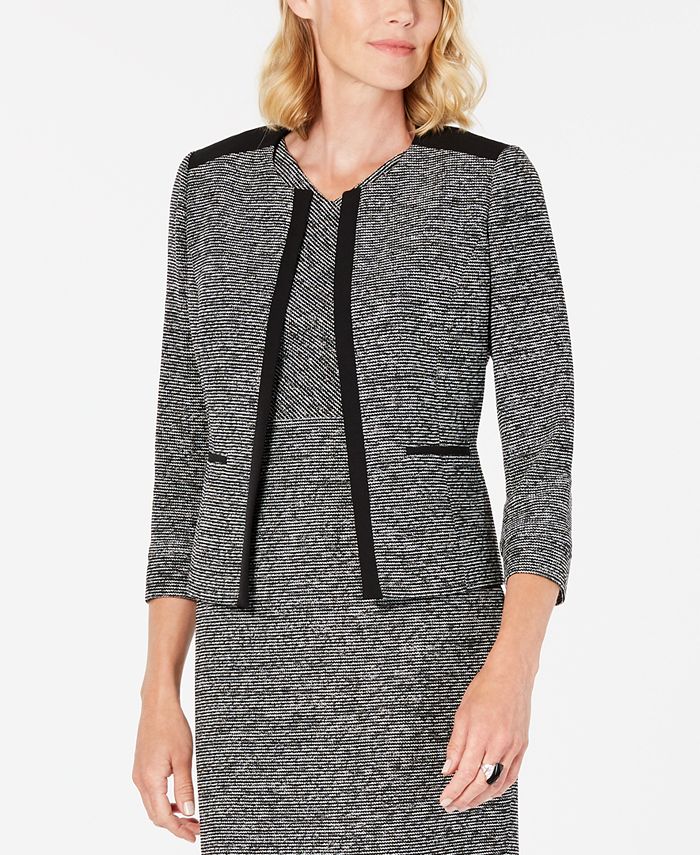 Kasper Tweed Contrast-Trim Jacket - Macy's