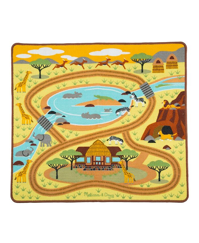 Melissa and Doug Round the Savanna Safari Rug Playmat - Macy's