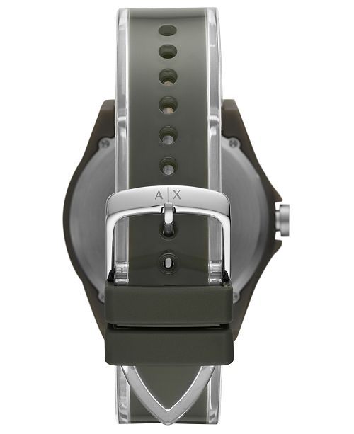 A|X Armani Exchange Men's Drexler Green Polyurethane Strap Watch 44mm ...