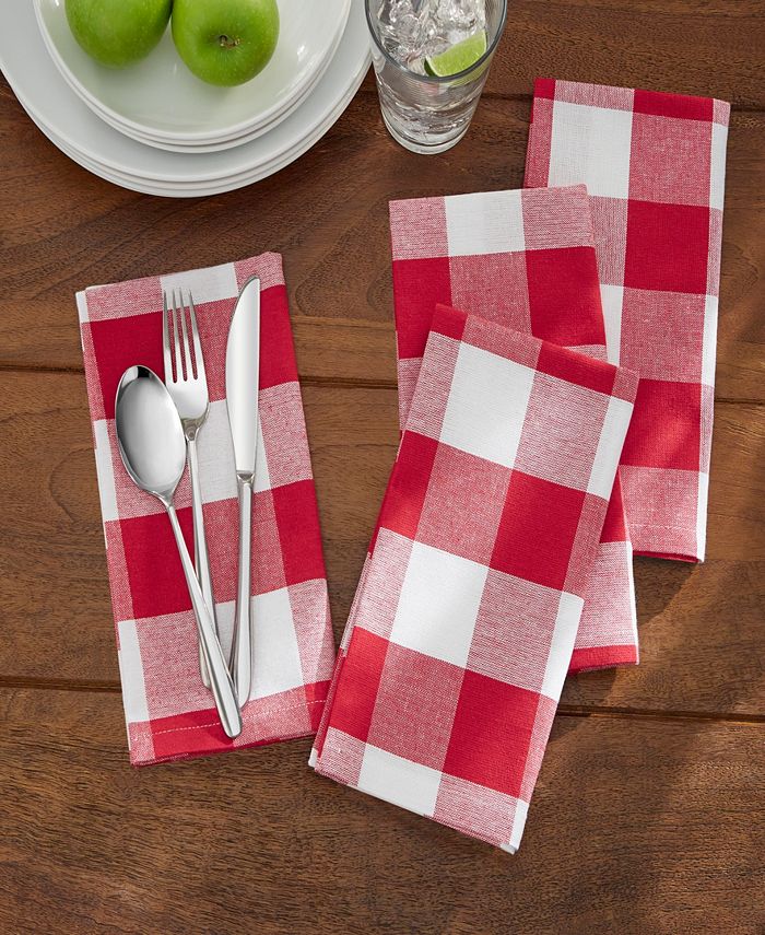 Elrene Farmhouse Living Buffalo Check Napkins - Set of 4 - Macy's