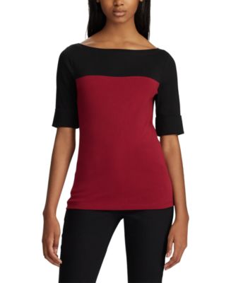 Lauren Ralph Lauren Colorblock Boatneck Top - Macy's