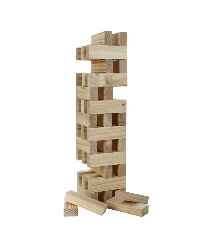 Hathaway Block Out Wood Stacking, Collapsing Game with Bag - Macy's