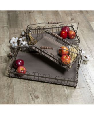 VIP Home & Garden 3-Piece Metal Trays - Macy's