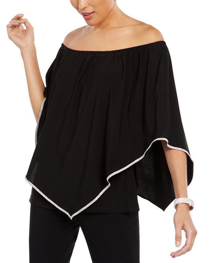 MSK Off-The-Shoulder Rhinestone Top - Macy's