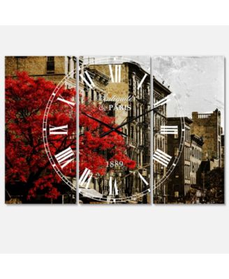 Designart Industrial 3 Panels Metal Wall Clock - Macy's