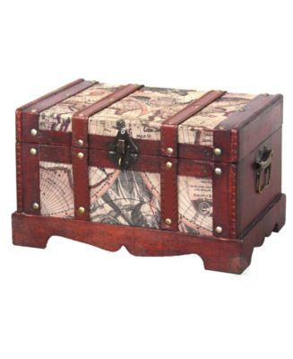 Vintiquewise Old World Map Wooden Trunk - Macy's