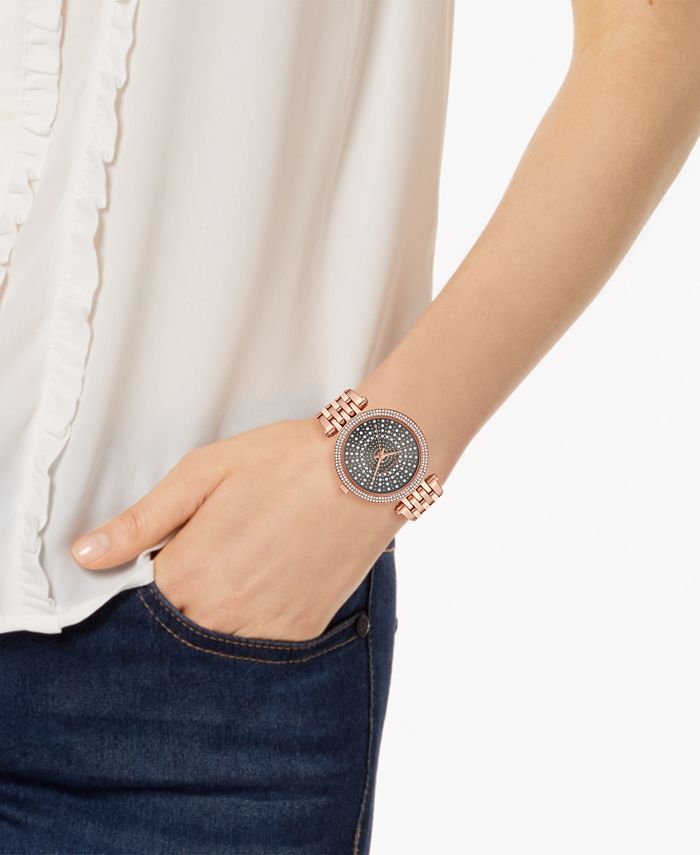 Michael Kors Women's Darci Rose Gold-Tone Stainless Steel Bracelet ...