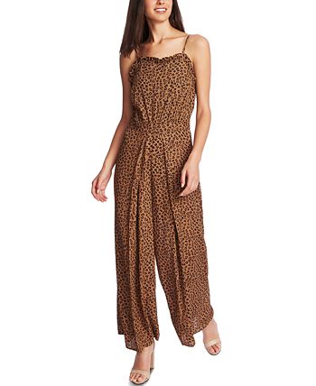 CeCe Ruffled Leopard-Print Jumpsuit - Macy's