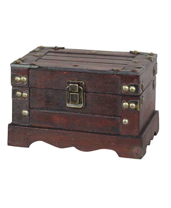 Vintiquewise Old Style Wooden Chest in Antique Cherry, Small - Macy's