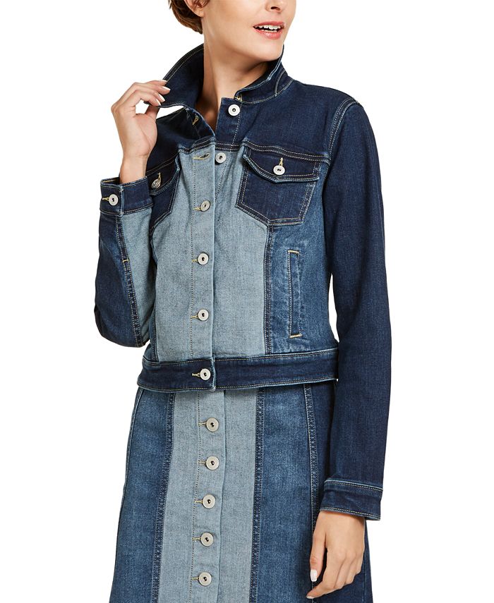 INC International Concepts INC Denim Patchwork Jacket, Created for Macy ...