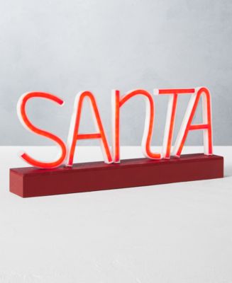 CLOSEOUT! Home Essentials Holiday Santa LED Sign - Macy's