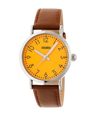 Crayo Unisex Pride Camel Genuine Leather Strap Watch 36mm - Macy's