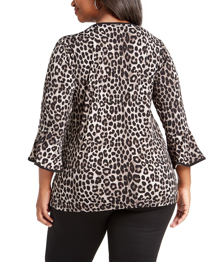 Michael Kors Plus Size Animal-Print Top & Reviews - Tops - Plus Sizes ...