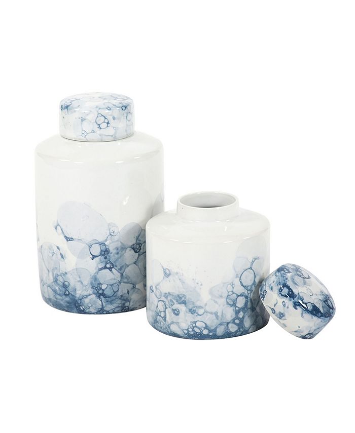 Howard Elliott Blue and White Porcelain Tea Jar, Small - Macy's