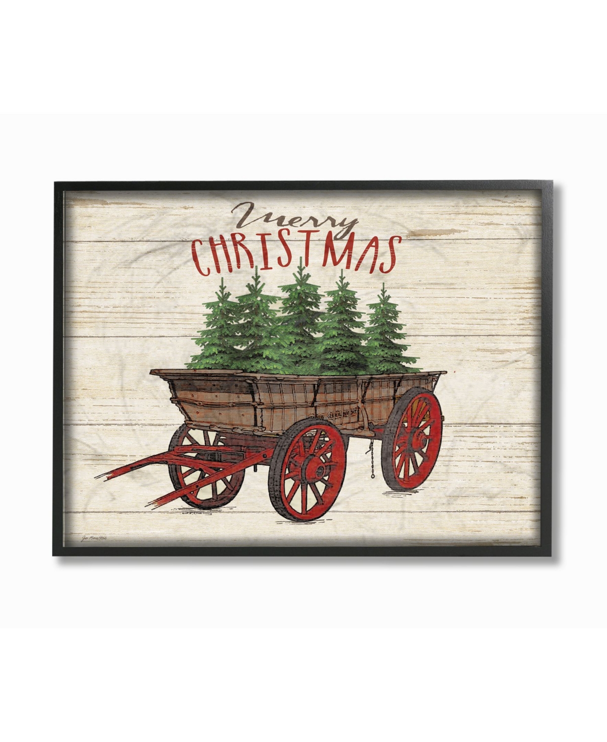 Click here for Stupell Industries Merry Christmas Tree Wagon Fram... prices