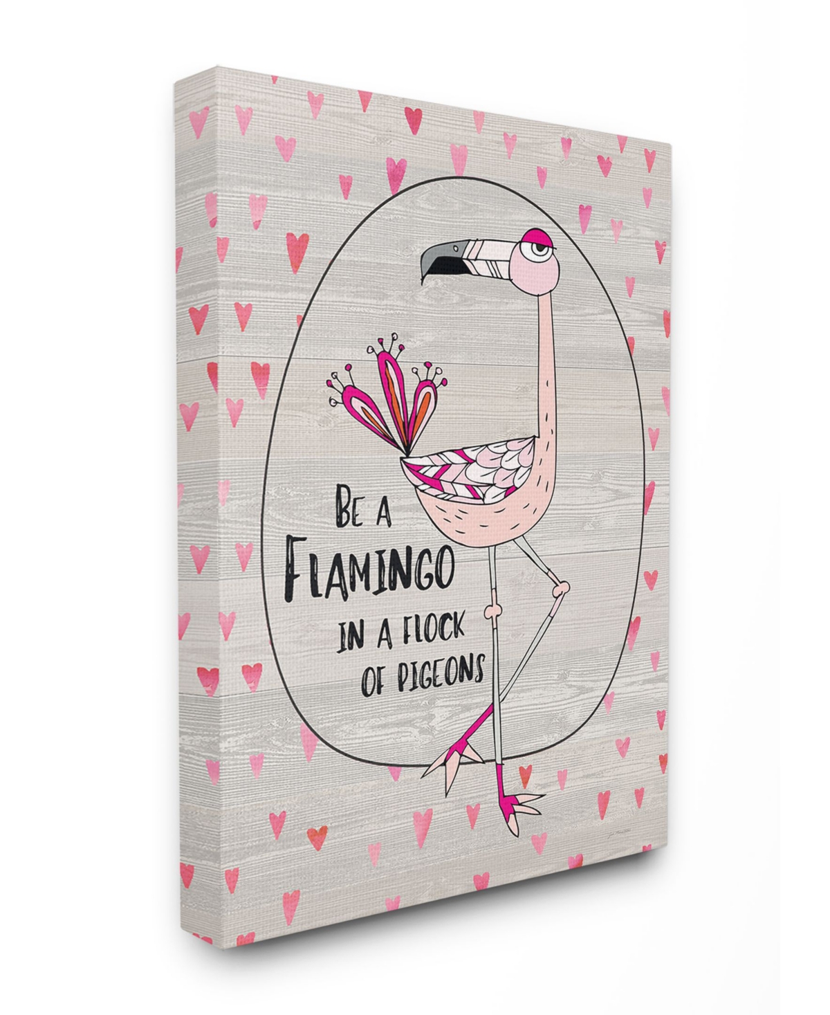 Click here for Stupell Industries Be A Flamingo Cartoon Canvas Wa... prices