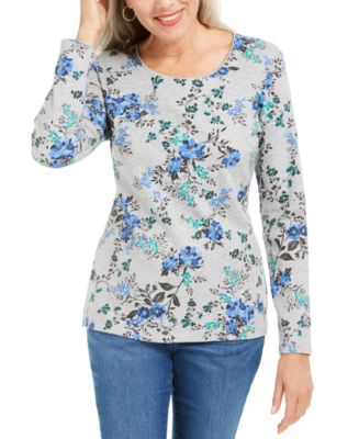 Karen Scott Printed Scoop-Neck Top, Created for Macy's - Macy's