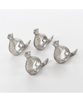 Saro Lifestyle Quail Napkin Ring Pheasant Design Napkin Ring, Set of 4 ...