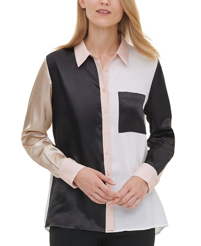 Calvin Klein Colorblocked Shirt - Macy's
