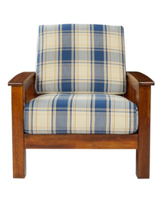 Handy Living Maison Hill Mission Style Arm Chair with Exposed Wood ...