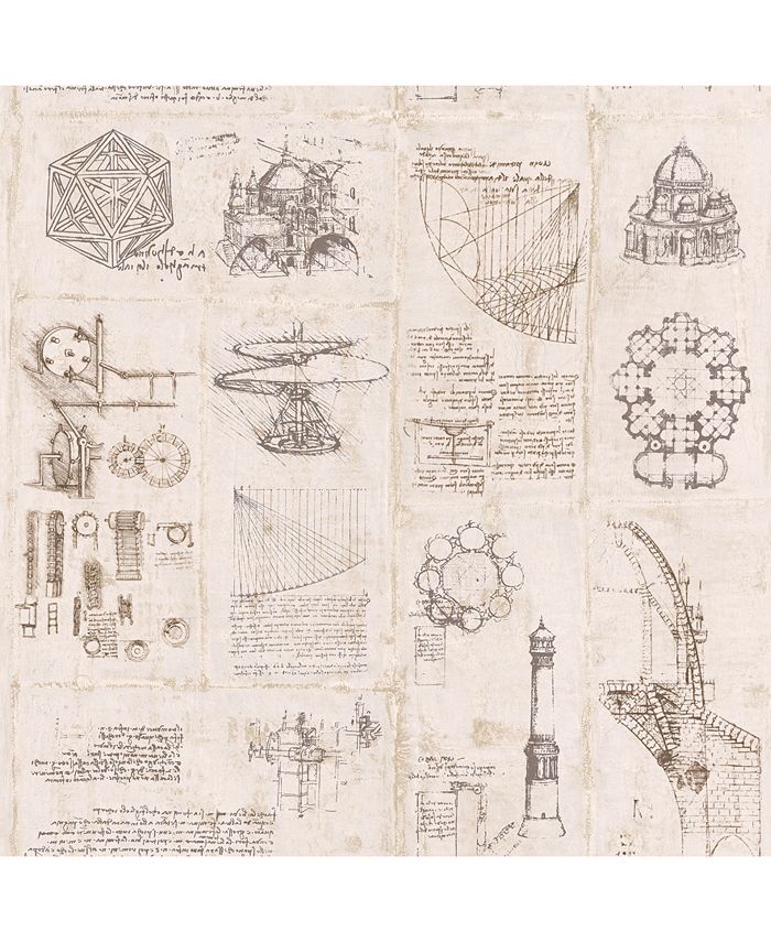 Sirpi 27" x 396" Schizzi Papiro Sketch Wallpaper - Macy's