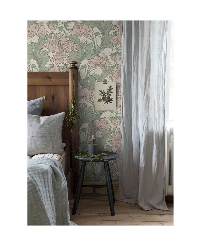 Wall Vision 21" x 396" Siri Rose Floral Wallpaper - Macy's
