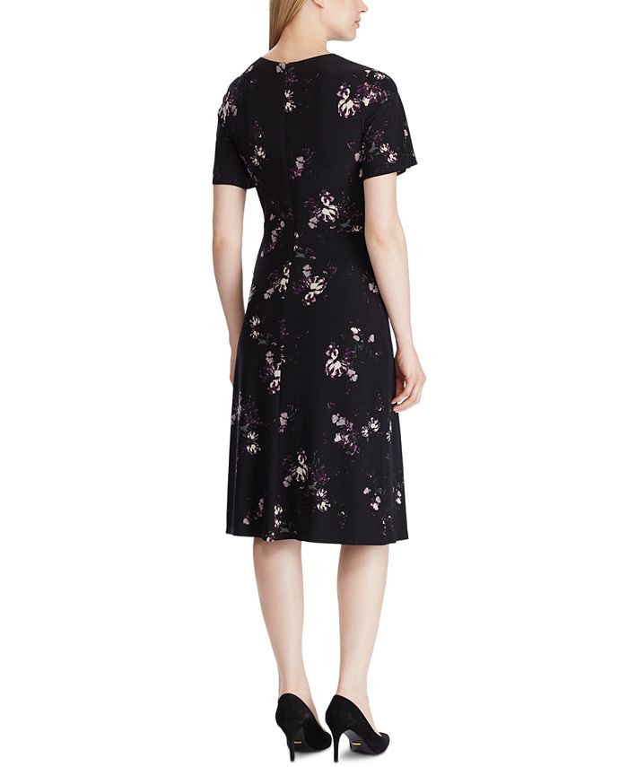 Lauren Ralph Lauren Petite Floral Twist-Front Jersey Dress - Macy's