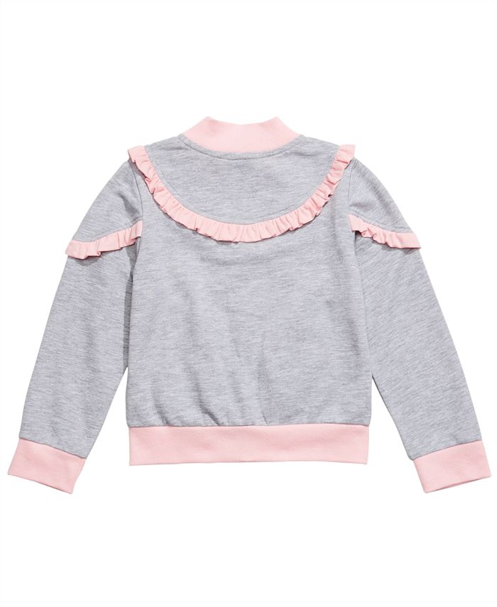 Hello Kitty Toddler Girls Ruffle Trim Glitter Star Jacket - Macy's