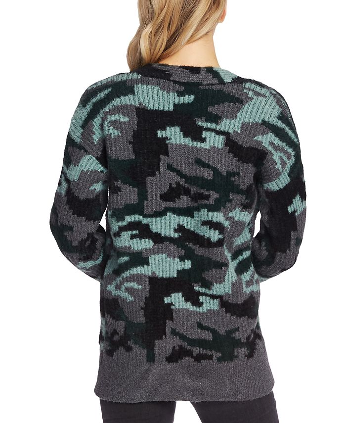 Vince Camuto Textured Camo Cardigan Sweater - Macy's