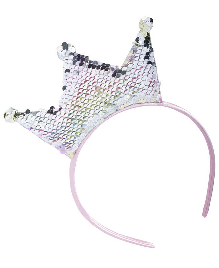 On the Verge Little & Big Girls Reversible-Sequin Crown Headband - Macy's