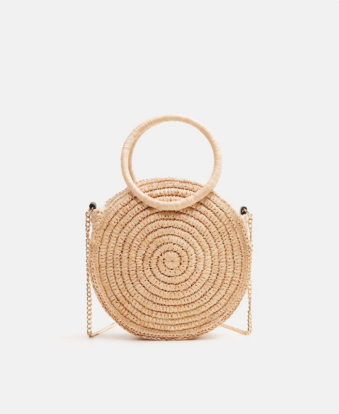 MANGO Round Raffia Bag - Macy's