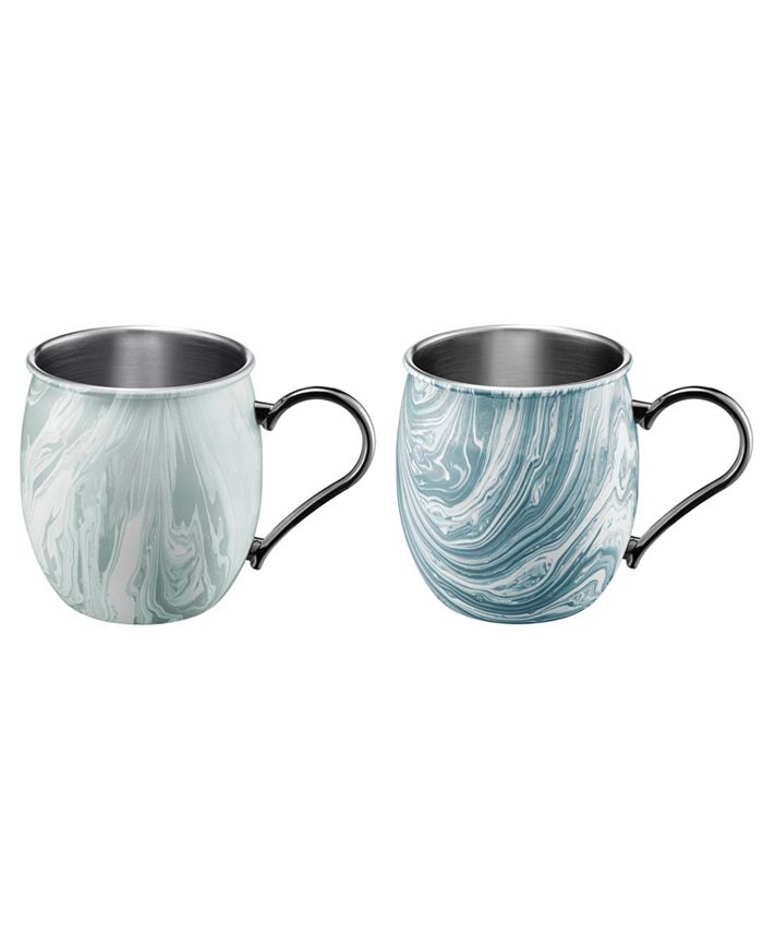 Cambridge Blue Marble Moscow Mule Mug - Set of 2 - Macy's
