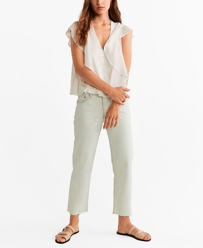 MANGO Floral Embroidery Blouse - Macy's