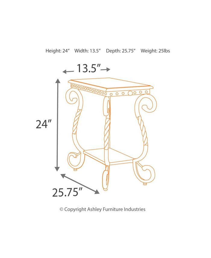 Signature Design By Ashley Rafferty Chair Side End Table - Macy's