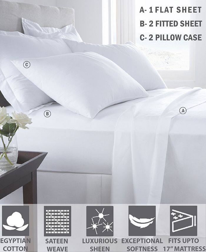 Color Sense Beautifully Crafted Sateen Sheet Set- King - Macy's