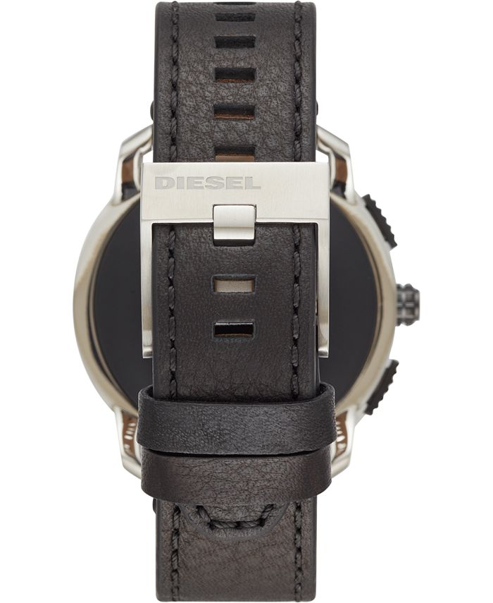 Diesel Tech Men's Axial Black Leather Studded Strap Touchscreen Smart ...