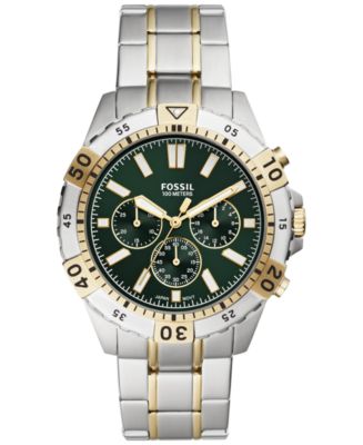 Fossil Men's Chronograph Garrett Two-Tone Stainless Steel Bracelet ...