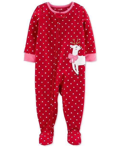 Carter's Baby Girls Footed Fleece Reindeer Pajamas & Reviews - Pajamas ...