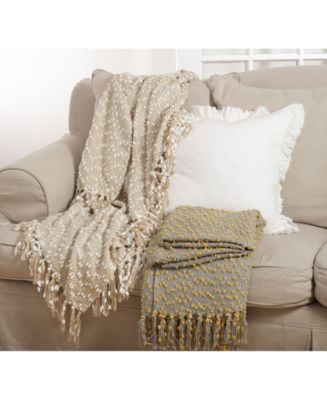 Saro Lifestyle Woven Nubby Throw, 50" x 60" - Macy's